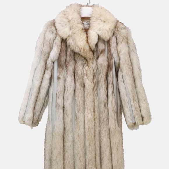 Jackets & Coats | Furs By Lister Grey Fox Coat With Leather Trimming ...